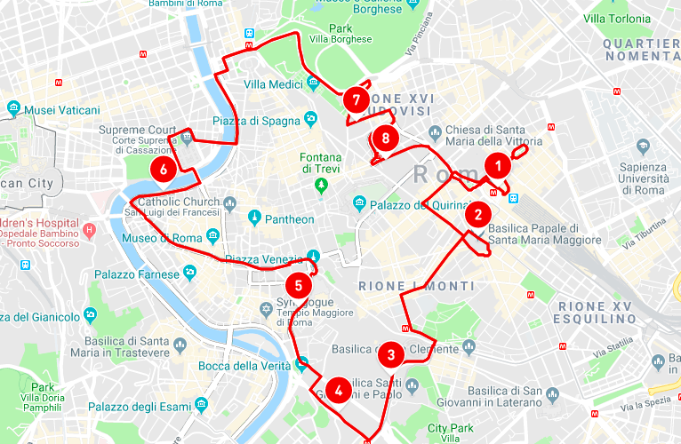 Big Bus Rome Route Map | Iobus Rome Route Map – QFPK